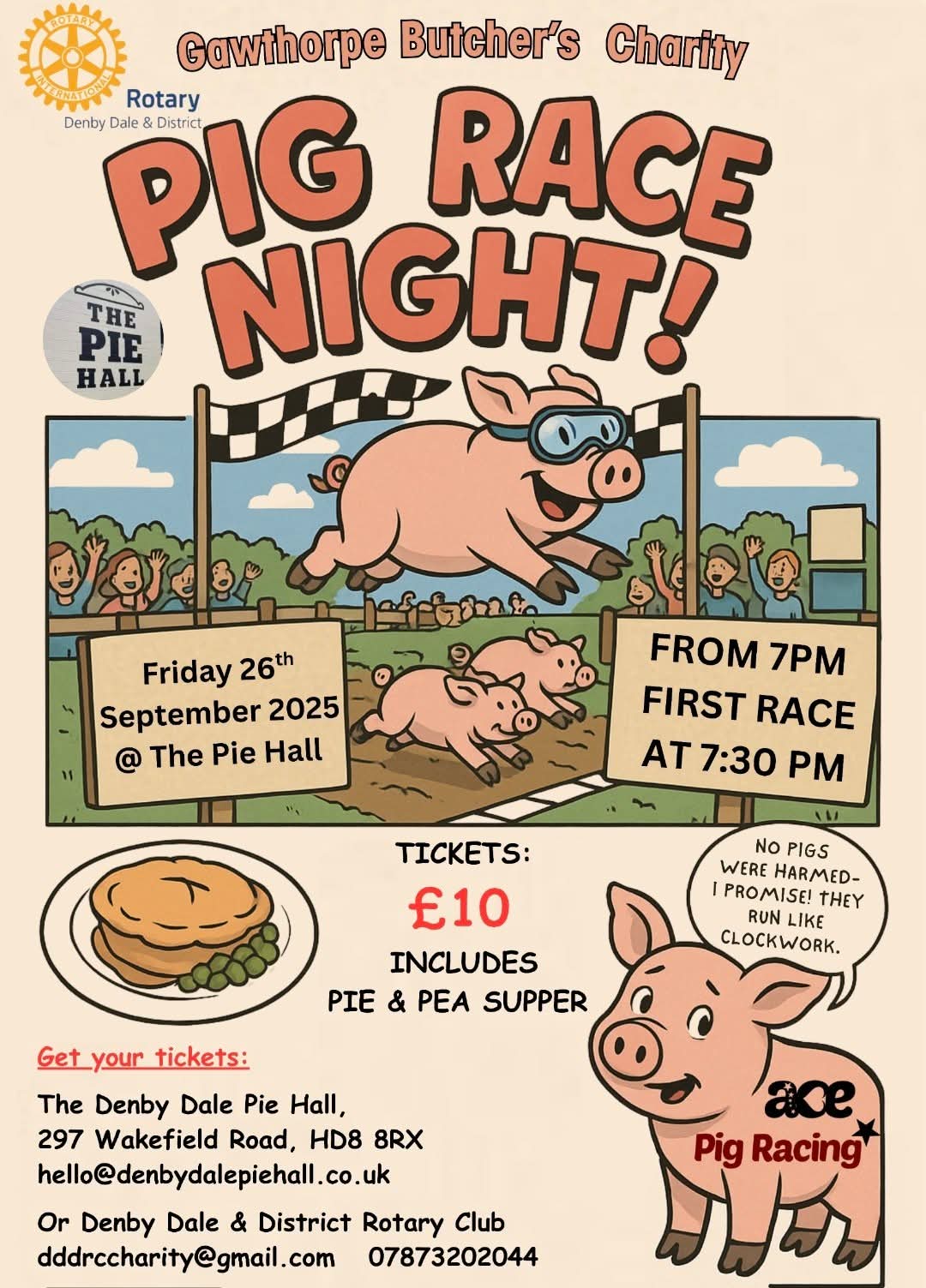 Pig Race Night - Work, Rest or Play